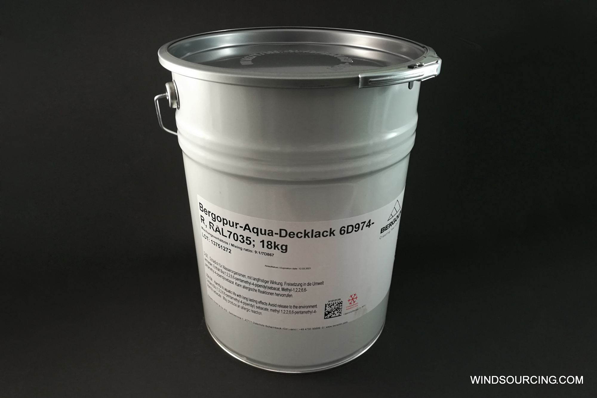 Bergolin Bergopur Aqua Topcoat 6D974-R RAL 7035 18 kg